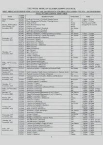 WAEC Releases GCE Timetable For Second Series 2024/2025 » Servantboy