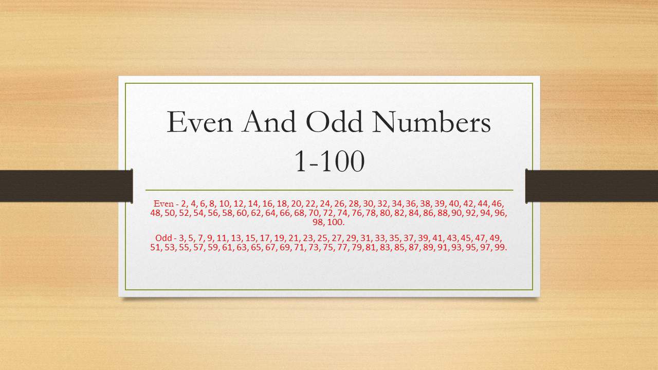 Even And Odd Numbers With Examples Up To 100 Explained Servantboy