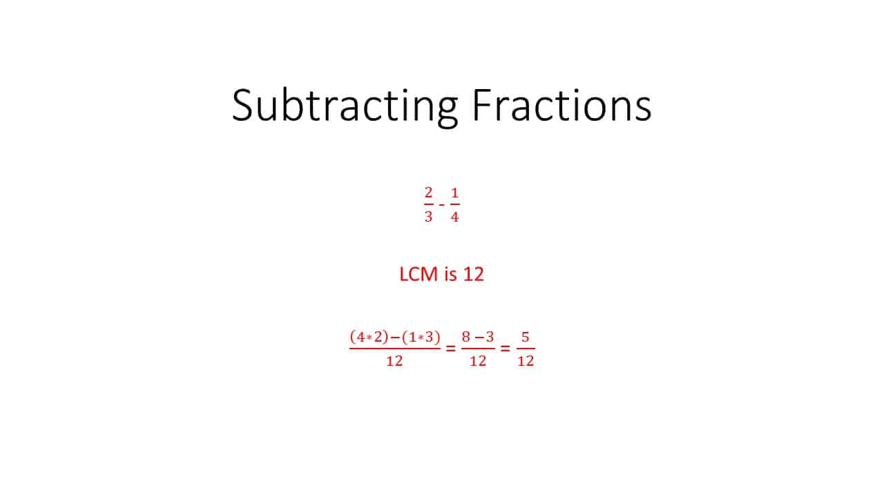 Subtracting Fractions With Like And Unlike Denominators Examples 