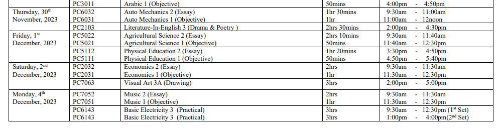 WAEC GCE Timetable 2023/2024 - Second Series » Servantboy